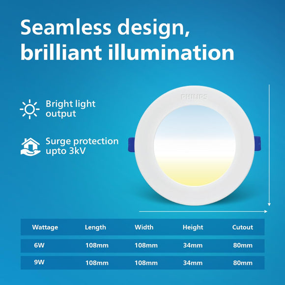 Home / Philips 6W AstraGlow 3-in-1 LED Downlight | Slim Ceiling Panel ...