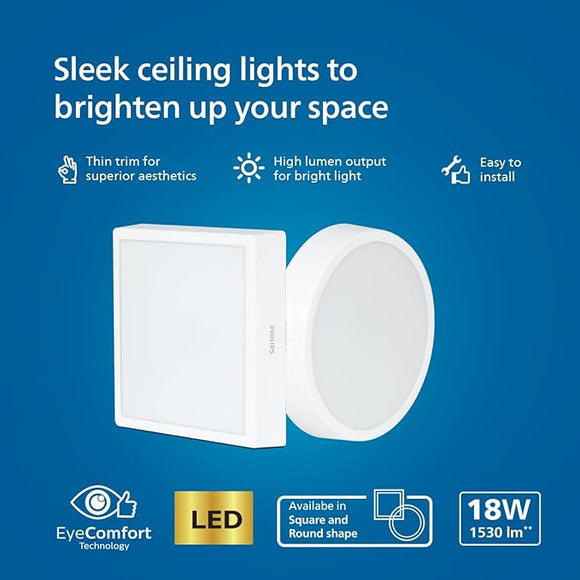 Home / PHILIPS 18 Watt Square Slim Surface Ceiling Light | LED ...