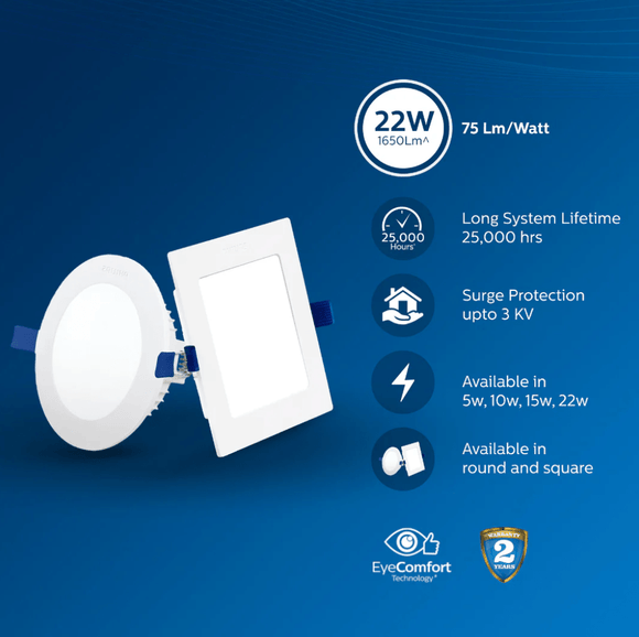 Home / Philips 22W Astra Sleek Round LED Downlight Warm White | 185mm ...