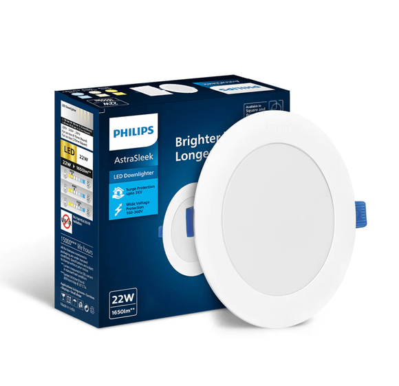 Home / Philips 22W Astra Sleek Round LED Downlight Warm White | 185mm ...