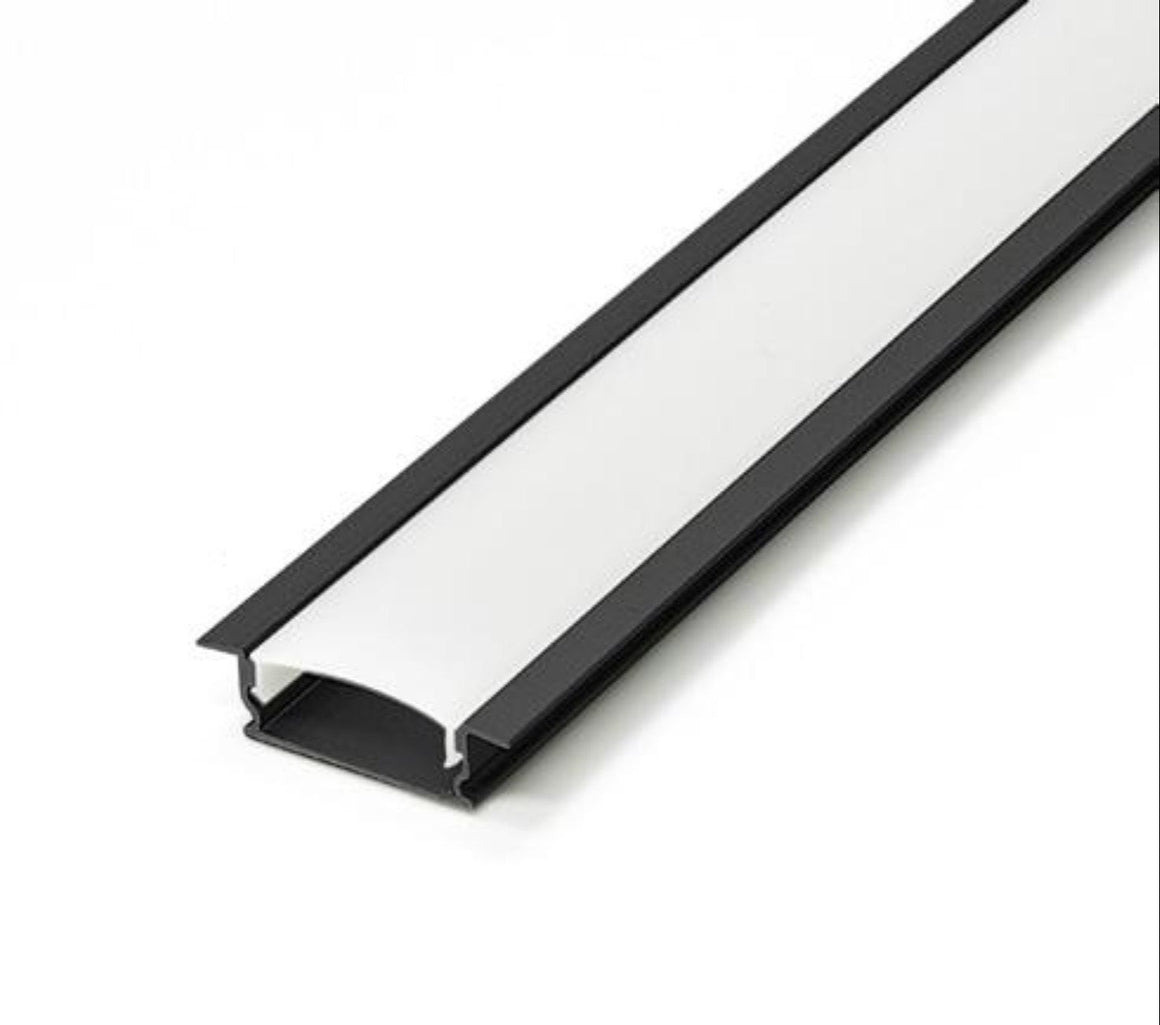 Home / Orangevolt Black Aluminum LED Profile | Surface/Recessed 1 Meter ...