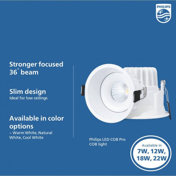 Home / Philips 22W LED COB Pro Downlight – 4000K Natural White | High ...